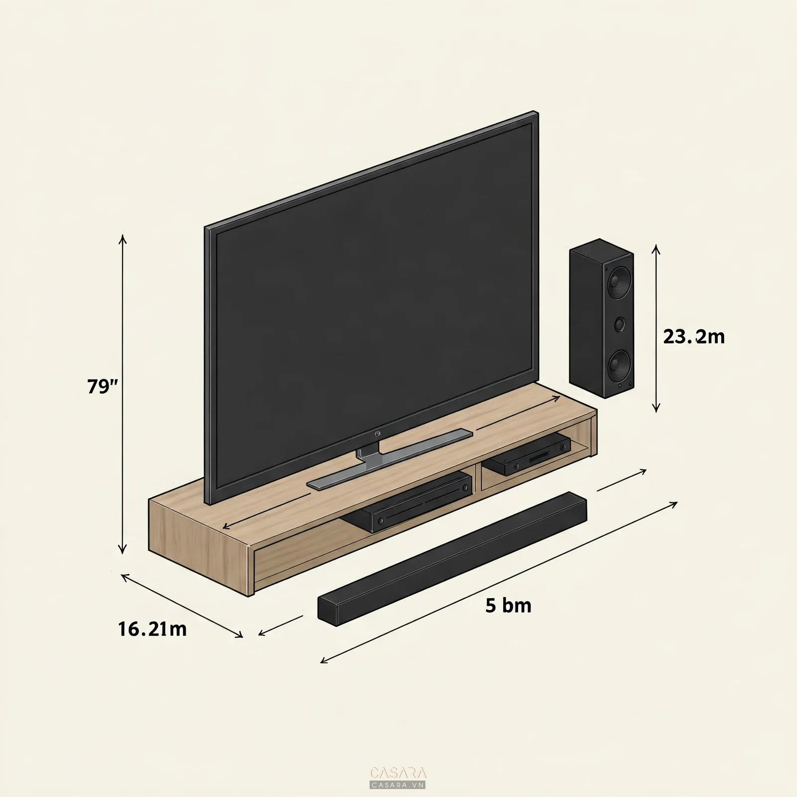 Tivi 75 inch có cần kệ tivi dài hơn 2m không? Cách tính hợp lý
